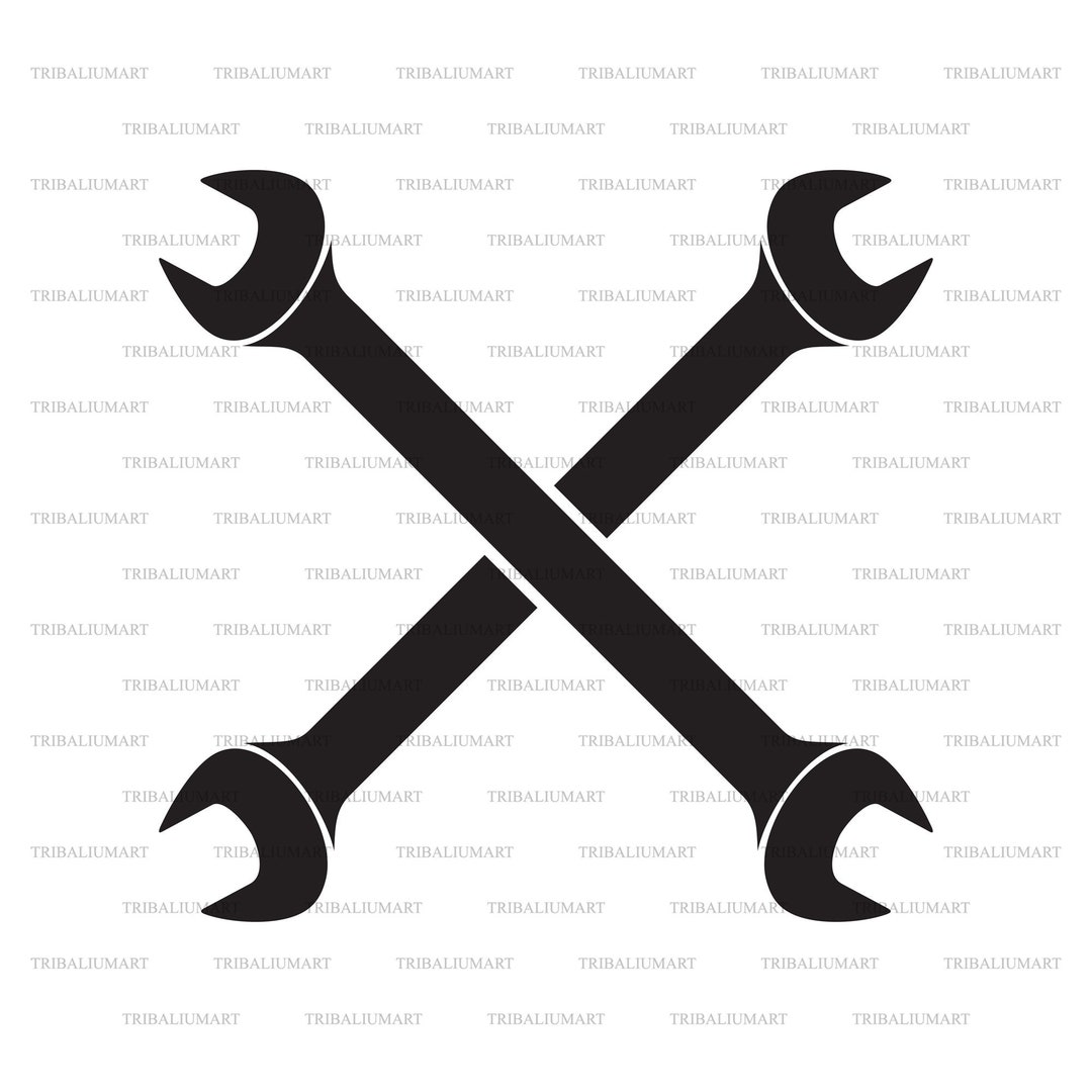 Crossed Wrenches Tool. Cut Files for Cricut. Clip Art Silhouettes (eps ...