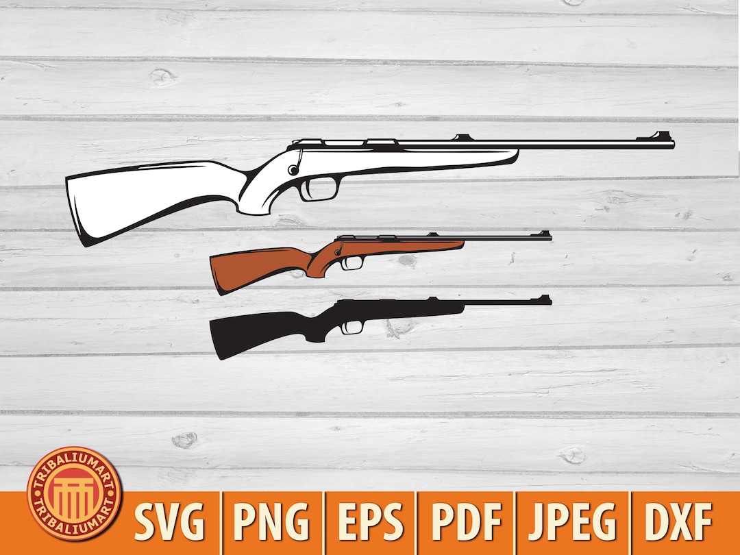 Hunting Rifle. Cut Files for Cricut. Clip Art Silhouette (eps, Svg, Pdf ...