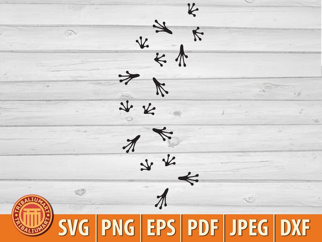 Frog Footprints. Cut Files for Cricut. Clip Art Silhouettes (eps, Svg ...