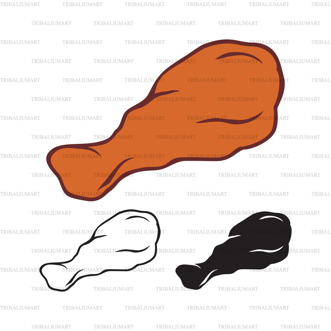 Fried Chicken Legs (drumsticks). Cut Files for Cricut, Clip Art ...