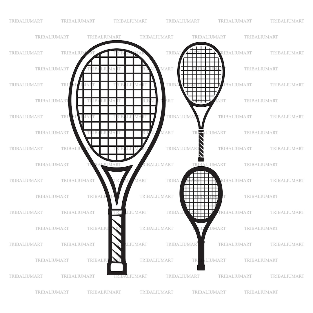Tennis Racket. Cut Files for Cricut. Clip Art Silhouettes (eps, Svg ...