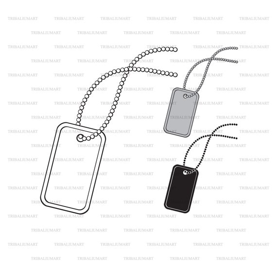 Military Dog Tags Drawing