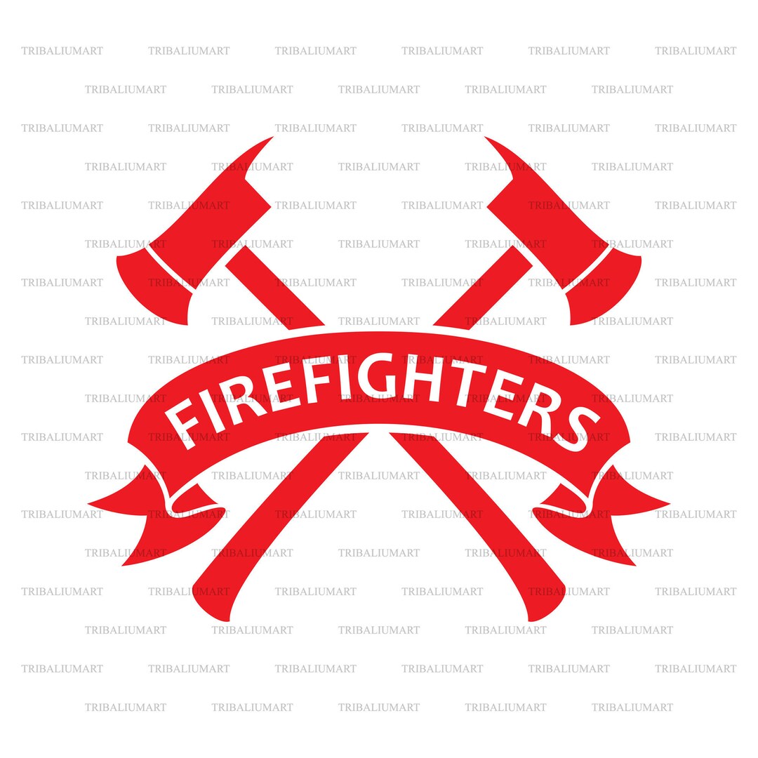 Fire Department or Firefighters Label (crossed Axes). Cut Files for ...