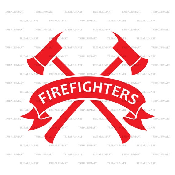 Fire Department or Firefighters Label crossed Axes. Cut - Etsy