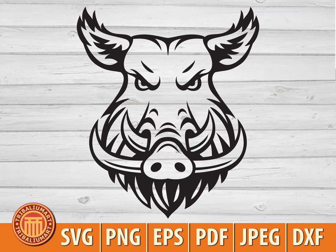Wild Boar Face. Cut Files for Cricut. Clip Art Silhouette (eps, Svg ...