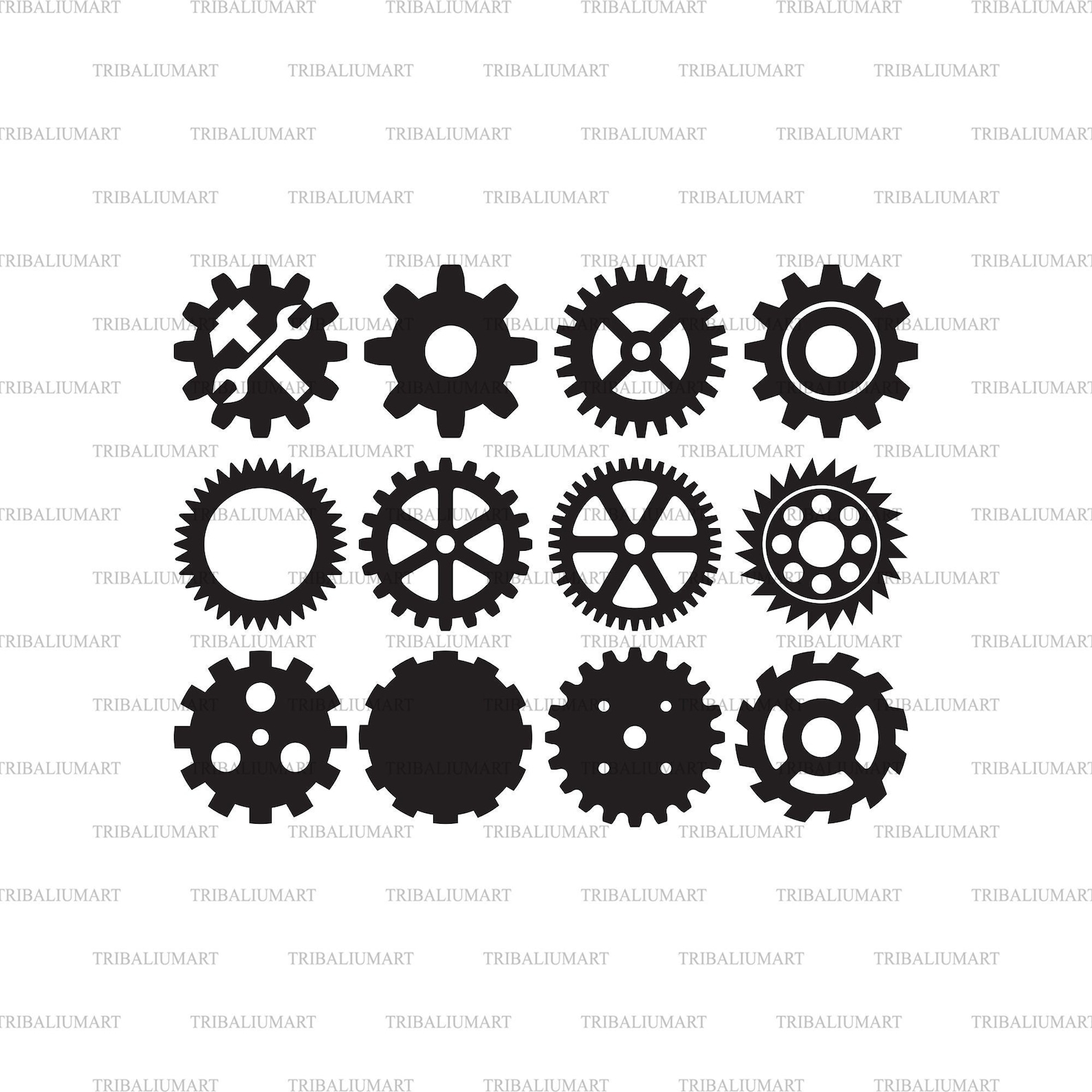 Gears Collection Set machine Cog. Cut Files for Cricut. Clip - Etsy