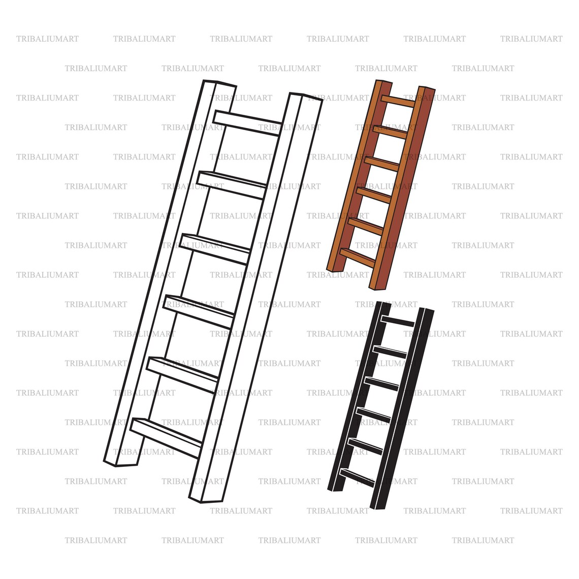 Wooden Ladder. Cut Files for Cricut. Clip Art eps Svg Pdf | Etsy
