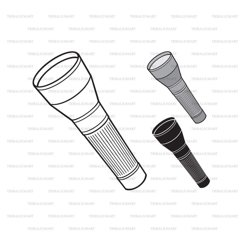 Flashlight. Cut Files for Cricut. Clip Art (eps, Svg, Pdf, Png, Dxf ...