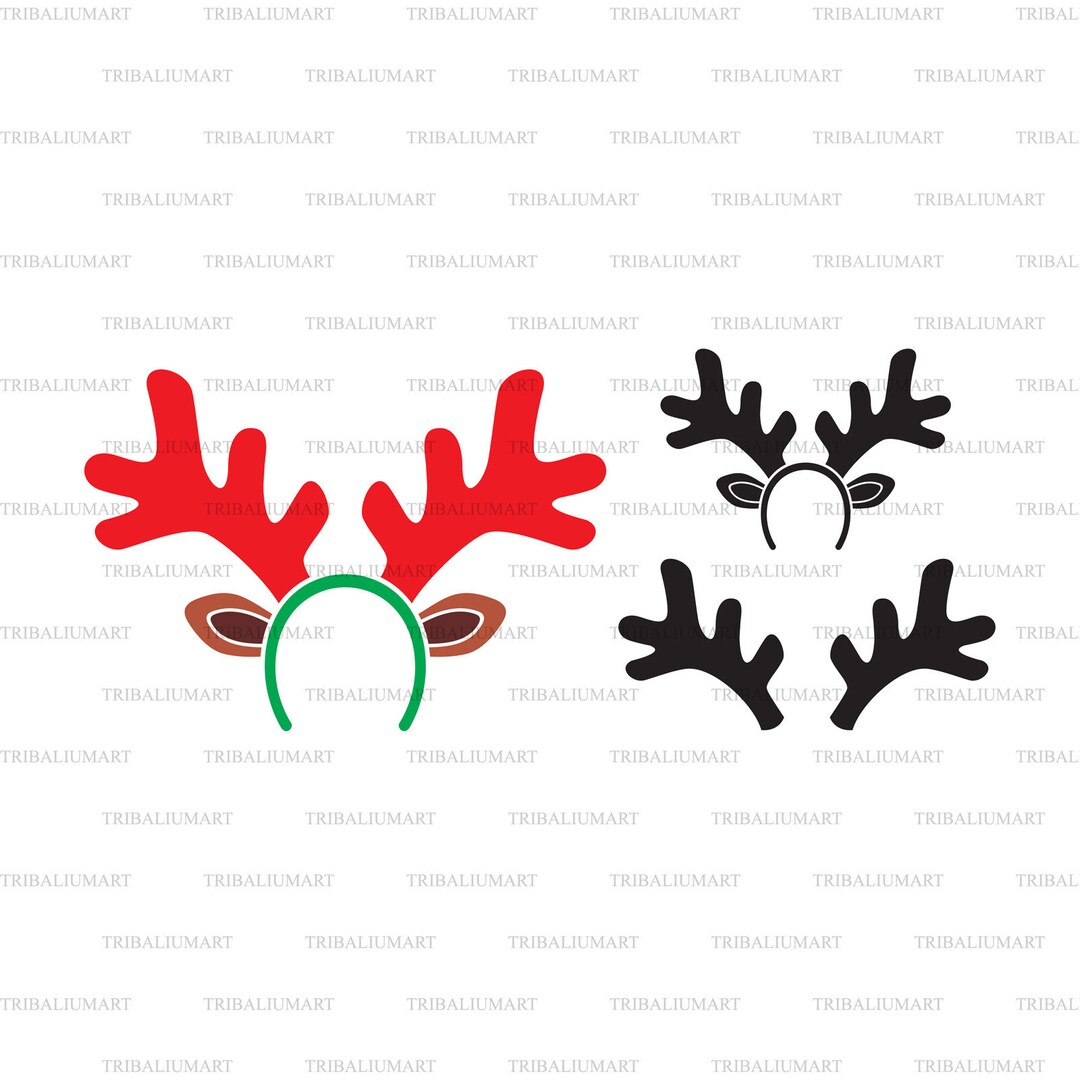Christmas Reindeer Antlers. Cut Files for Cricut. Clip Art Silhouettes ...