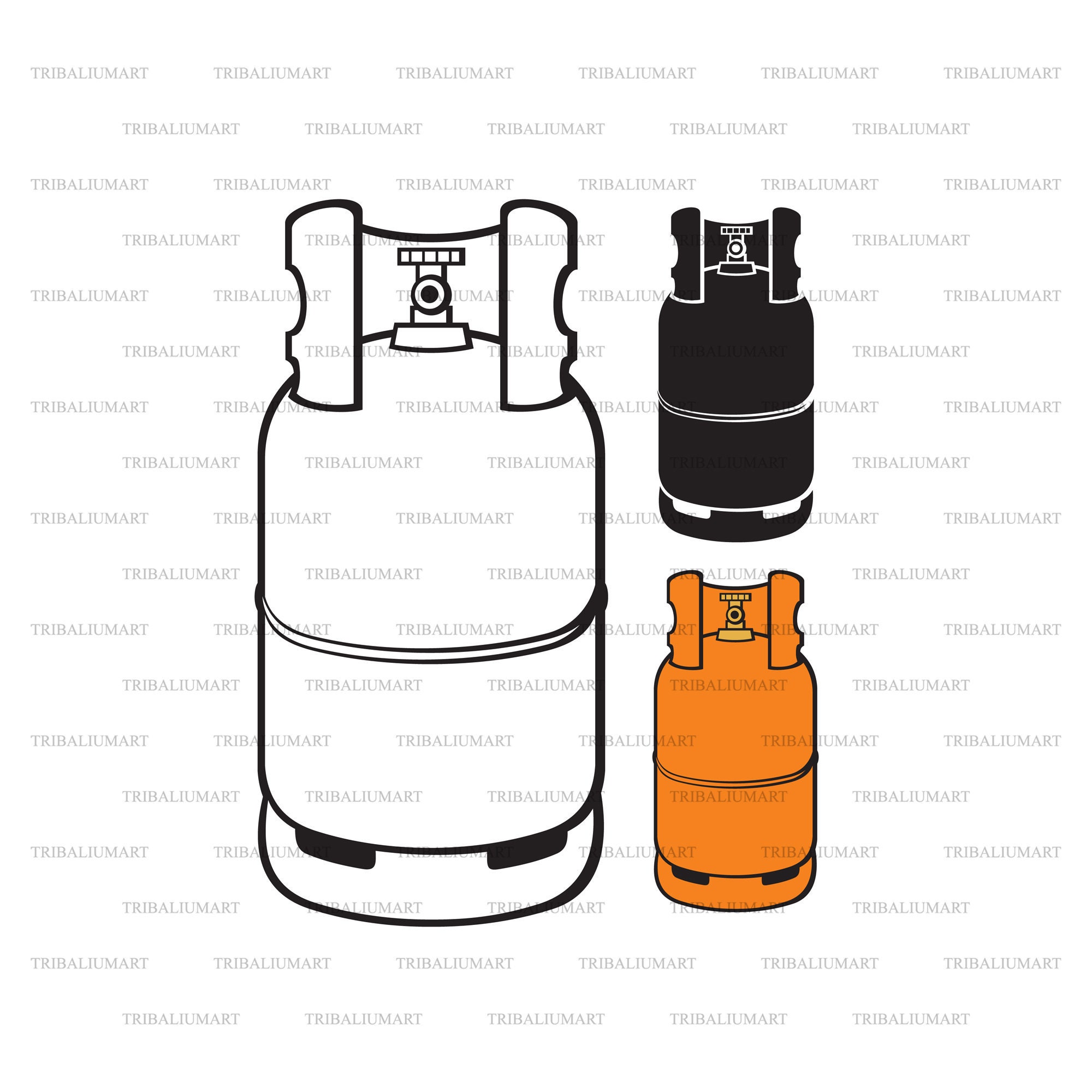Propane Gas Cylinder (bottle). Cut Files for Cricut. Clip Art (eps, Svg ...