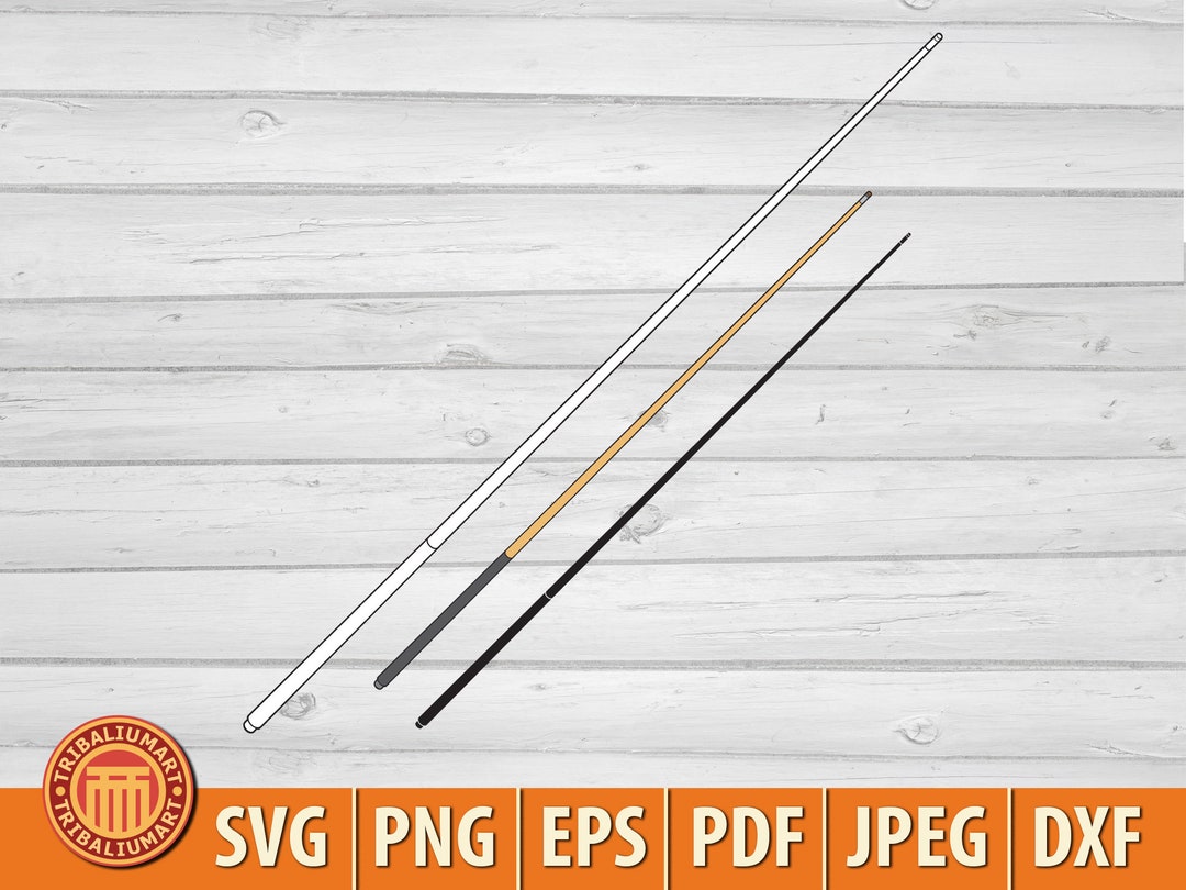 Billiard Cue Stick. Pool Cue. Cut Files for Cricut. Clip Art Silhouette ...