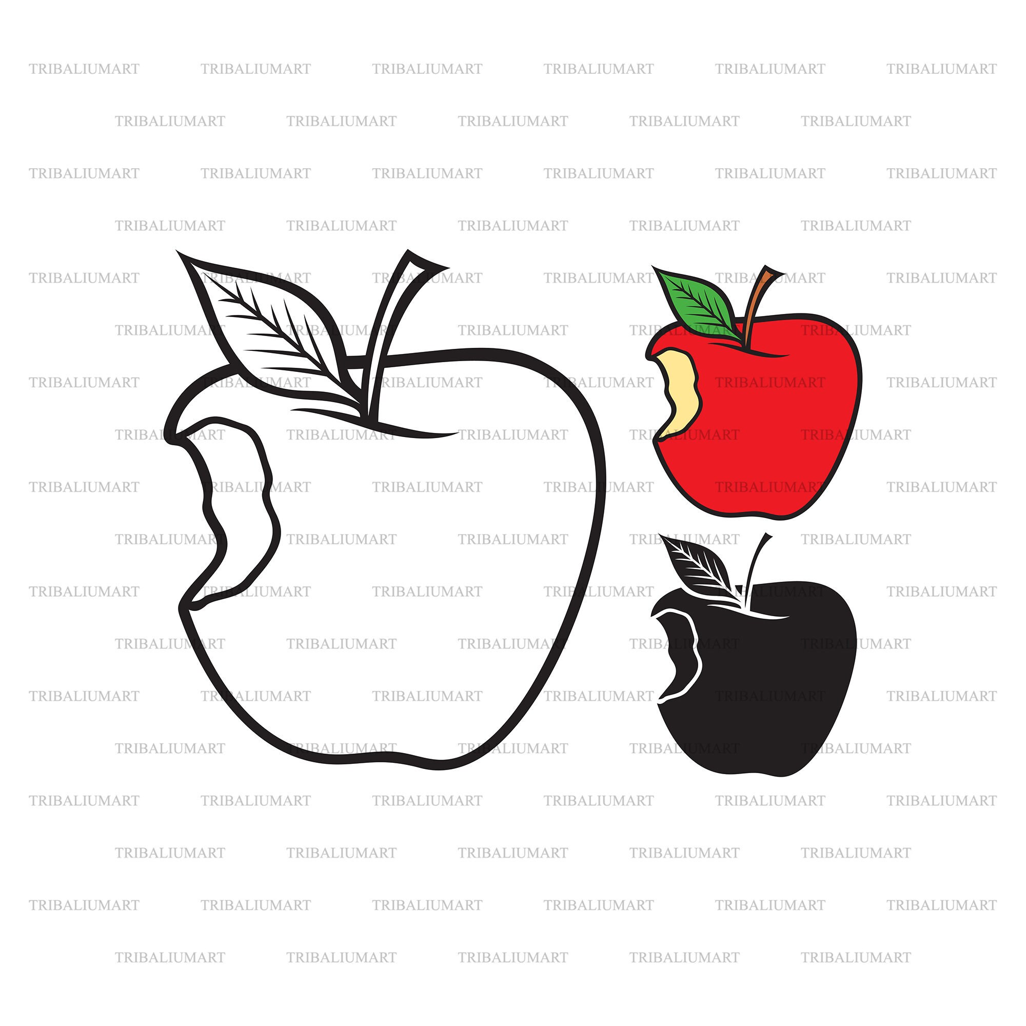 Bitten Apple Clip Art