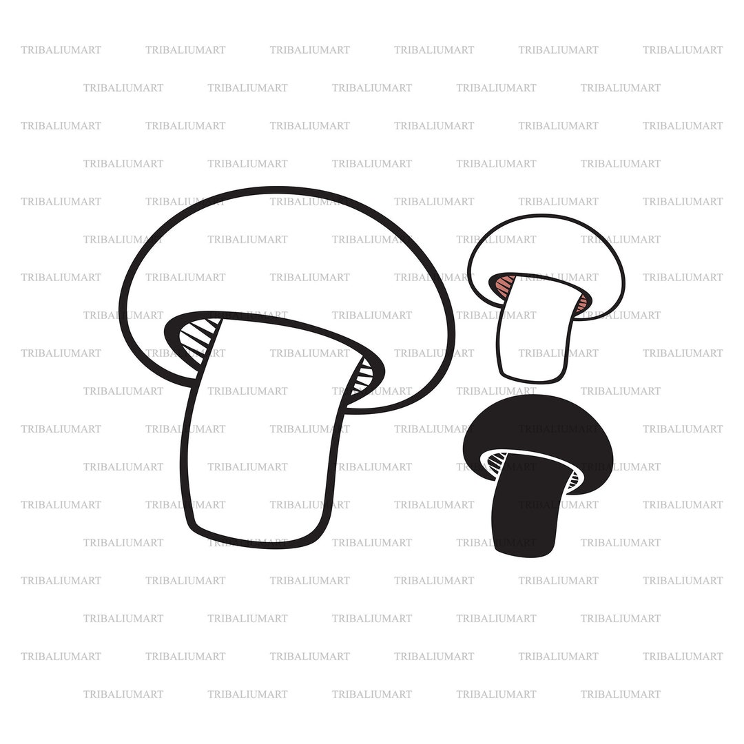 Champignon Mushroom. Cut Files for Cricut. Clip Art (eps, Svg, Pdf, Png ...