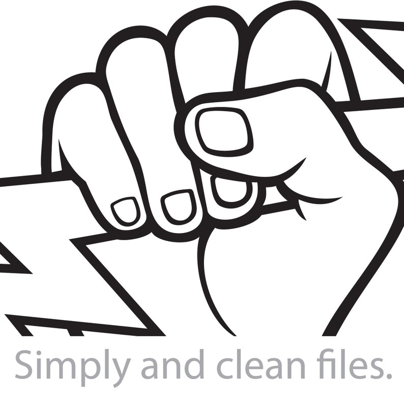 Hand Holding Lightning Bolt. Cut Files for Cricut. Clip Art Silhouette ...
