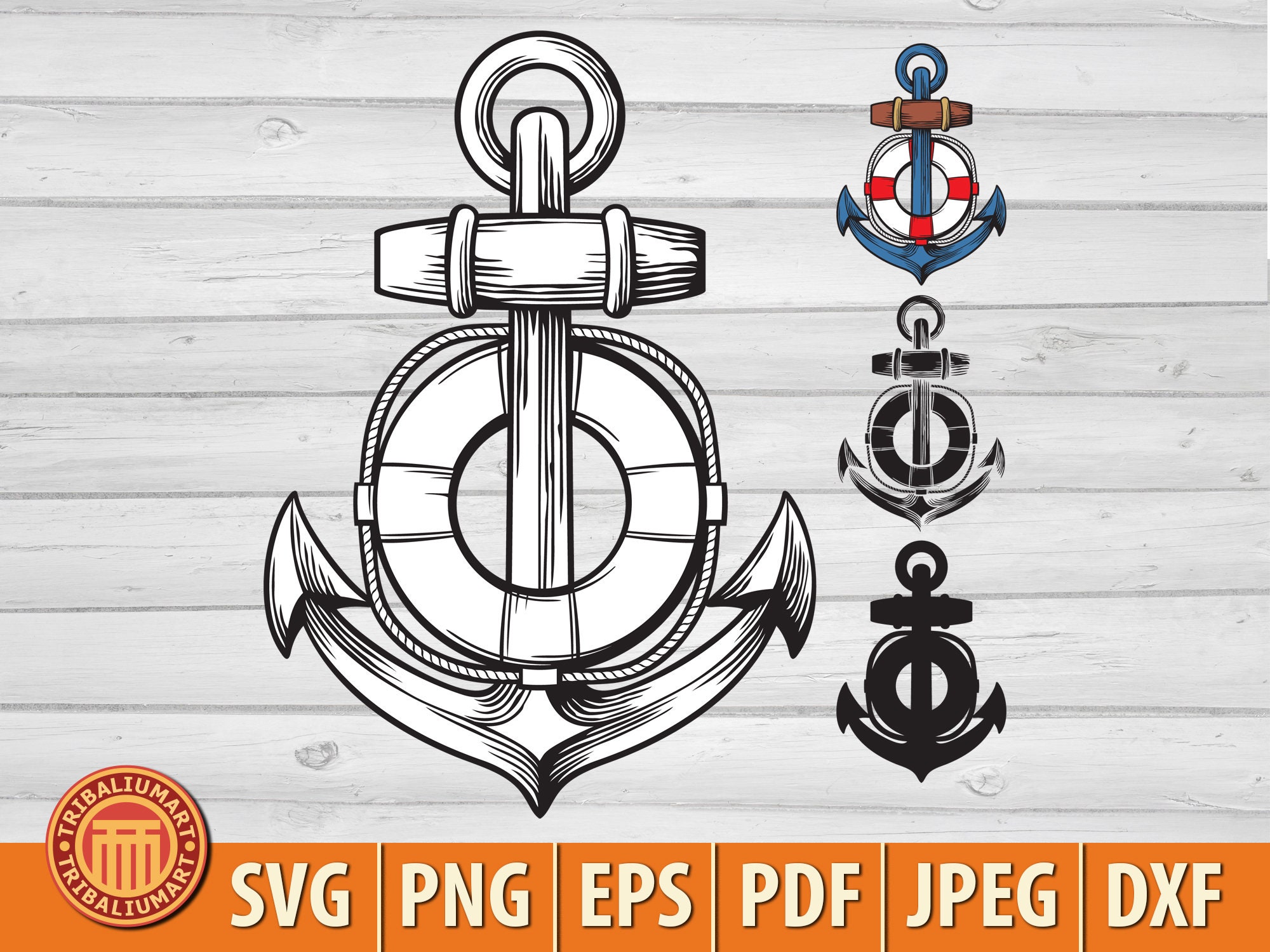 Anchor and Lifesaver. Cut Files for Cricut. Clip Art - Etsy UK