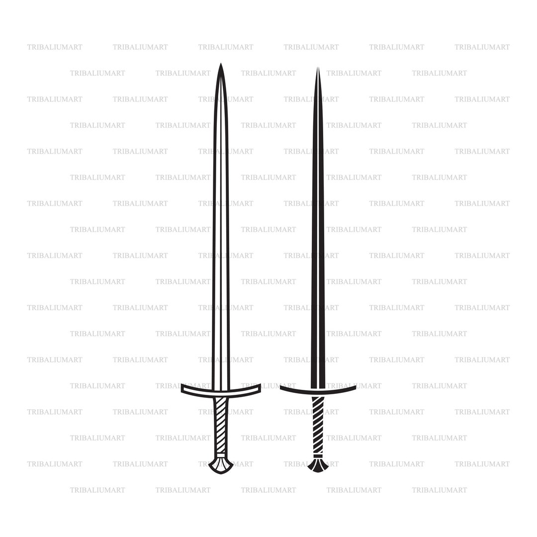 Sword. Cut Files for Cricut. Clip Art Silhouettes (eps, Svg, Pdf, Png ...