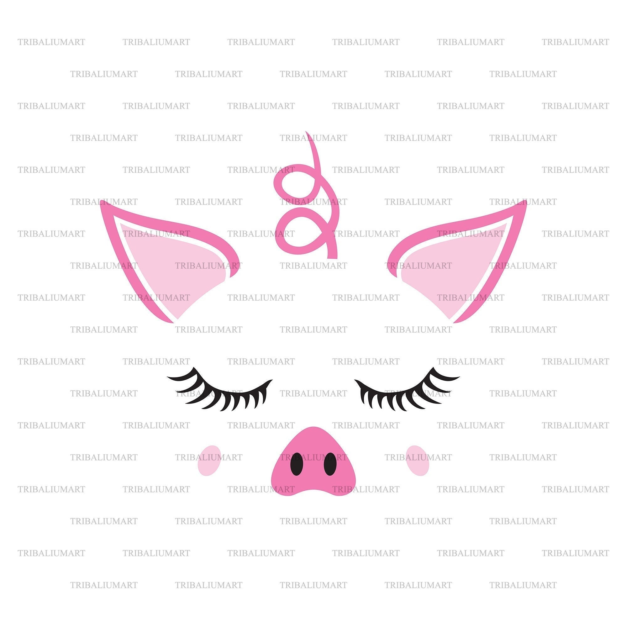 Cute Pig Face. Cut Files for Cricut. Clip Art Silhouettes - Etsy