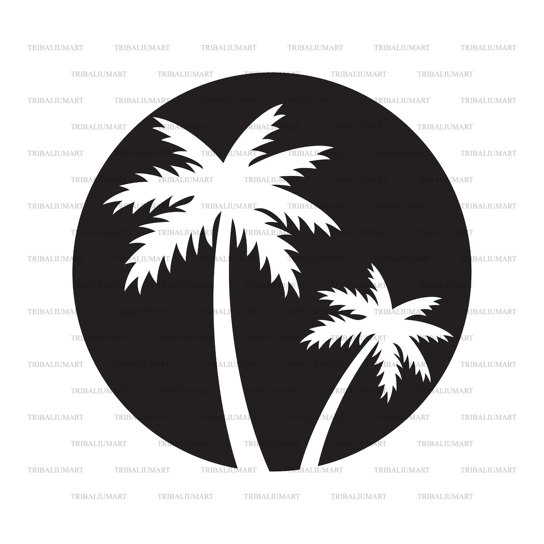 Two Palm Trees (tropical or Summer Design). Cut Files for Cricut. Clip ...