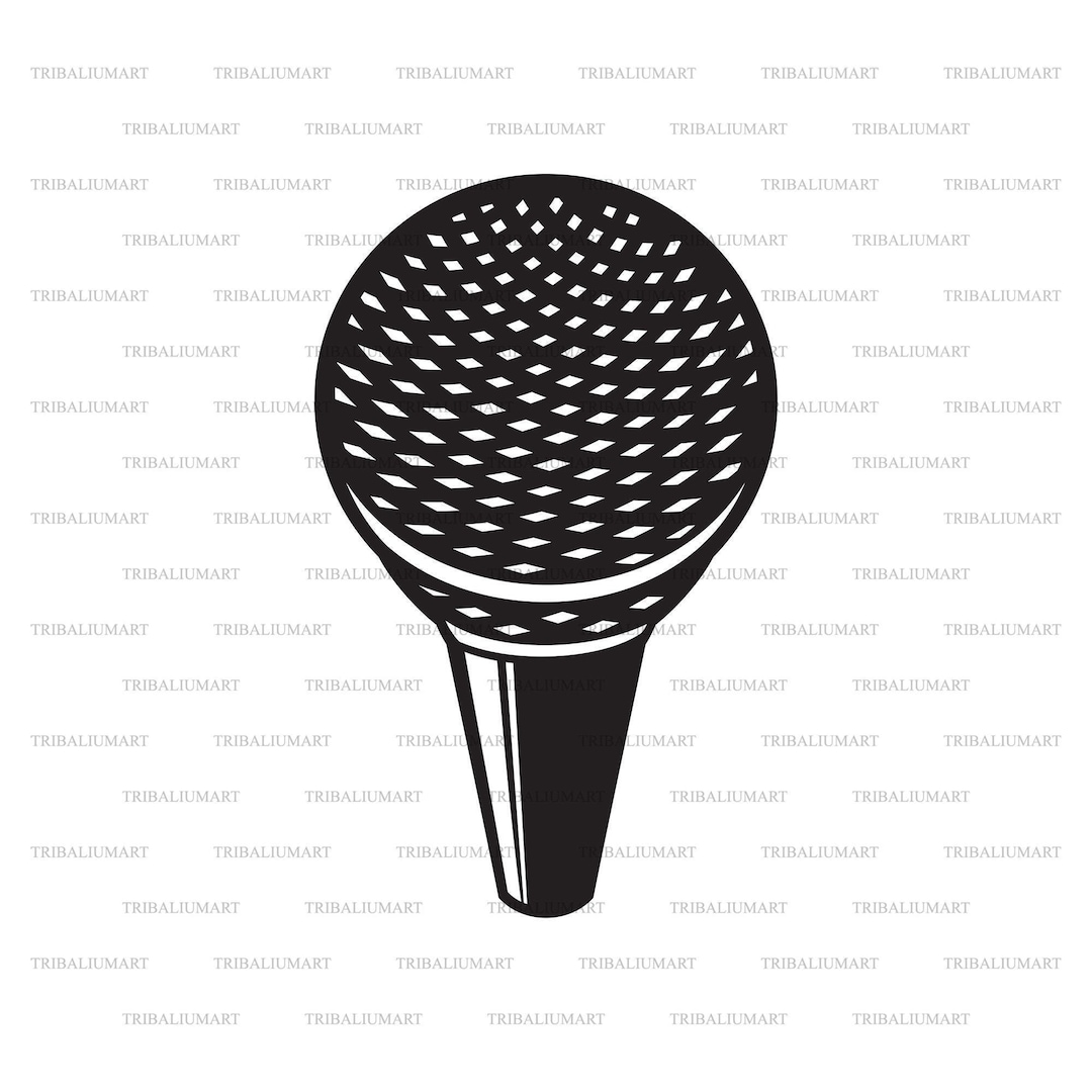 Microphone. Cut Files for Cricut, Clip Art Silhouettes (eps, Svg, Pdf ...