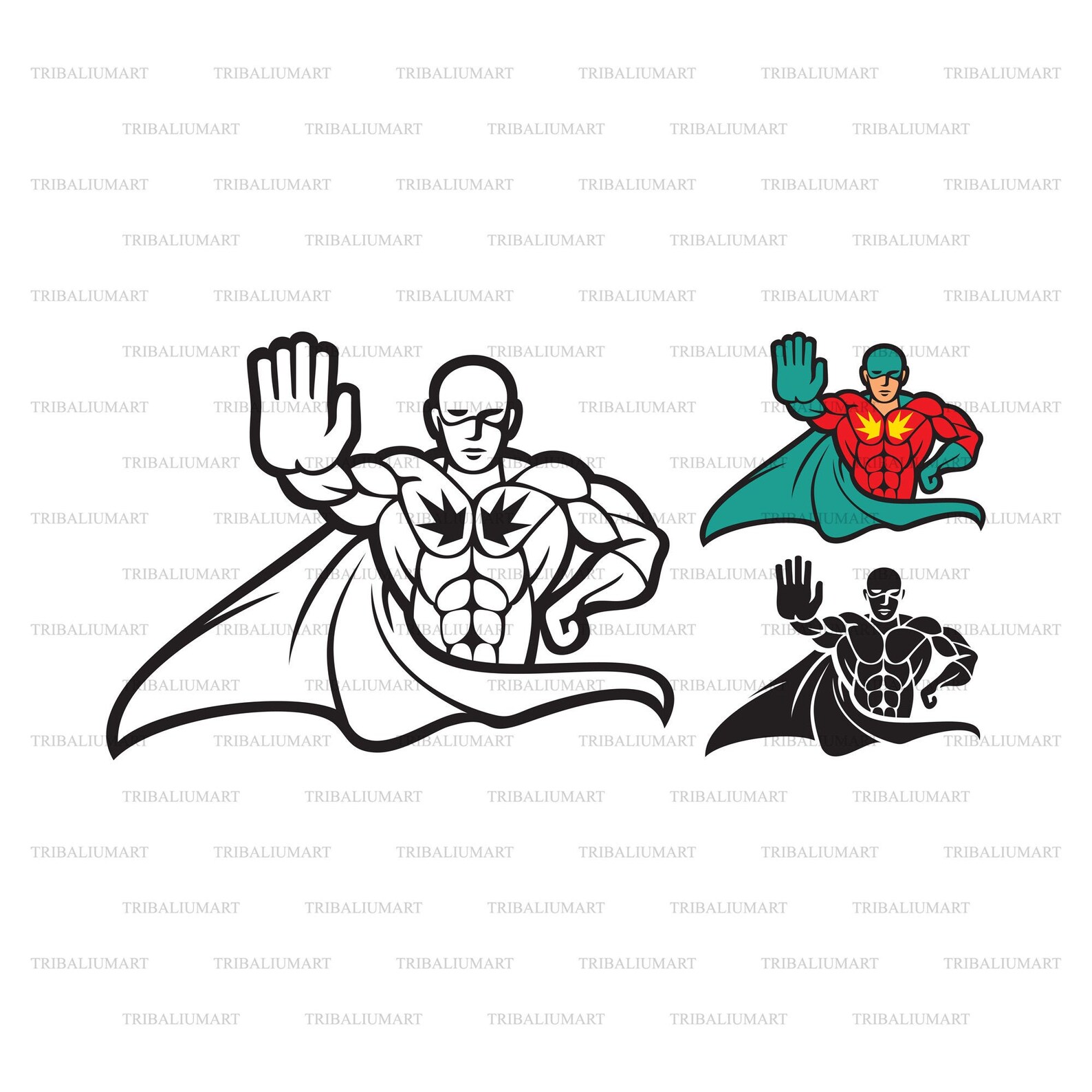 Superhero Gesturing Stop Sign. Cut Files for Cricut. Clip Art ...