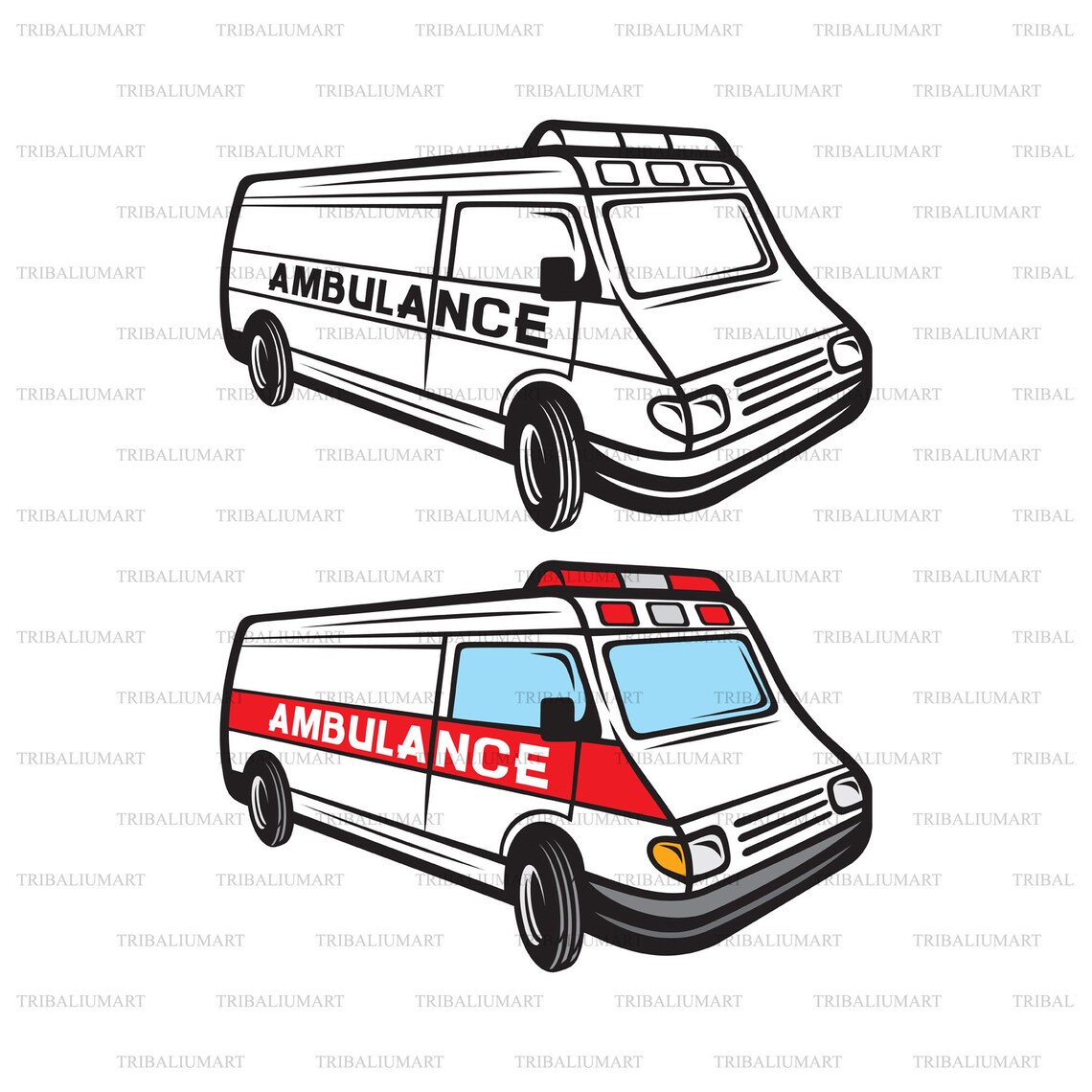 Ambulance Van. Cut Files for Cricut. Clip Art Silhouettes - Etsy