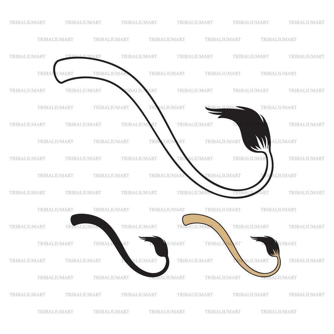 Lion Tail. Cut Files for Cricut. Clip Art Silhouette (eps, Svg, Pdf ...
