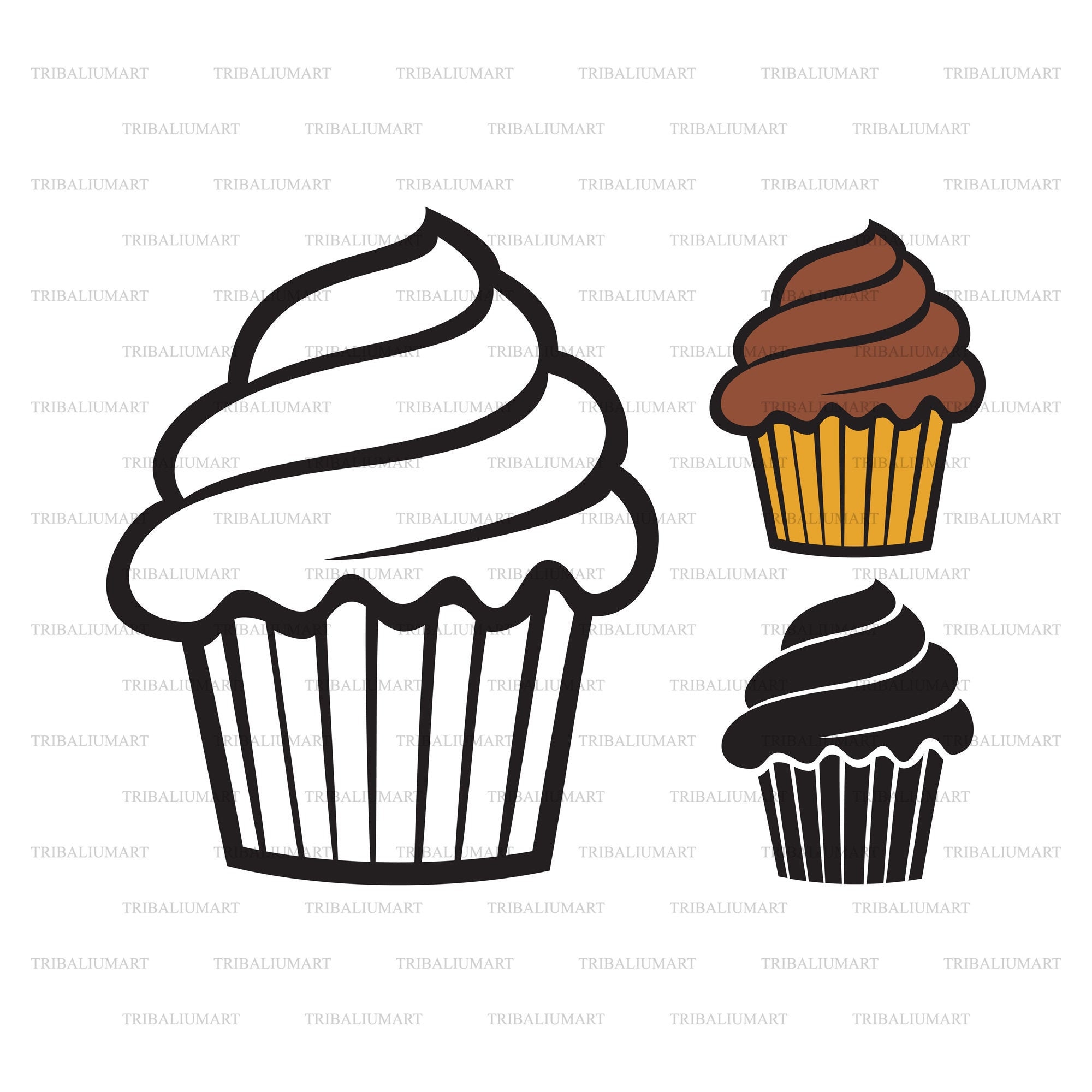 Cupcake. Cut Files for Cricut. Clip Art Silhouettes eps Svg - Etsy