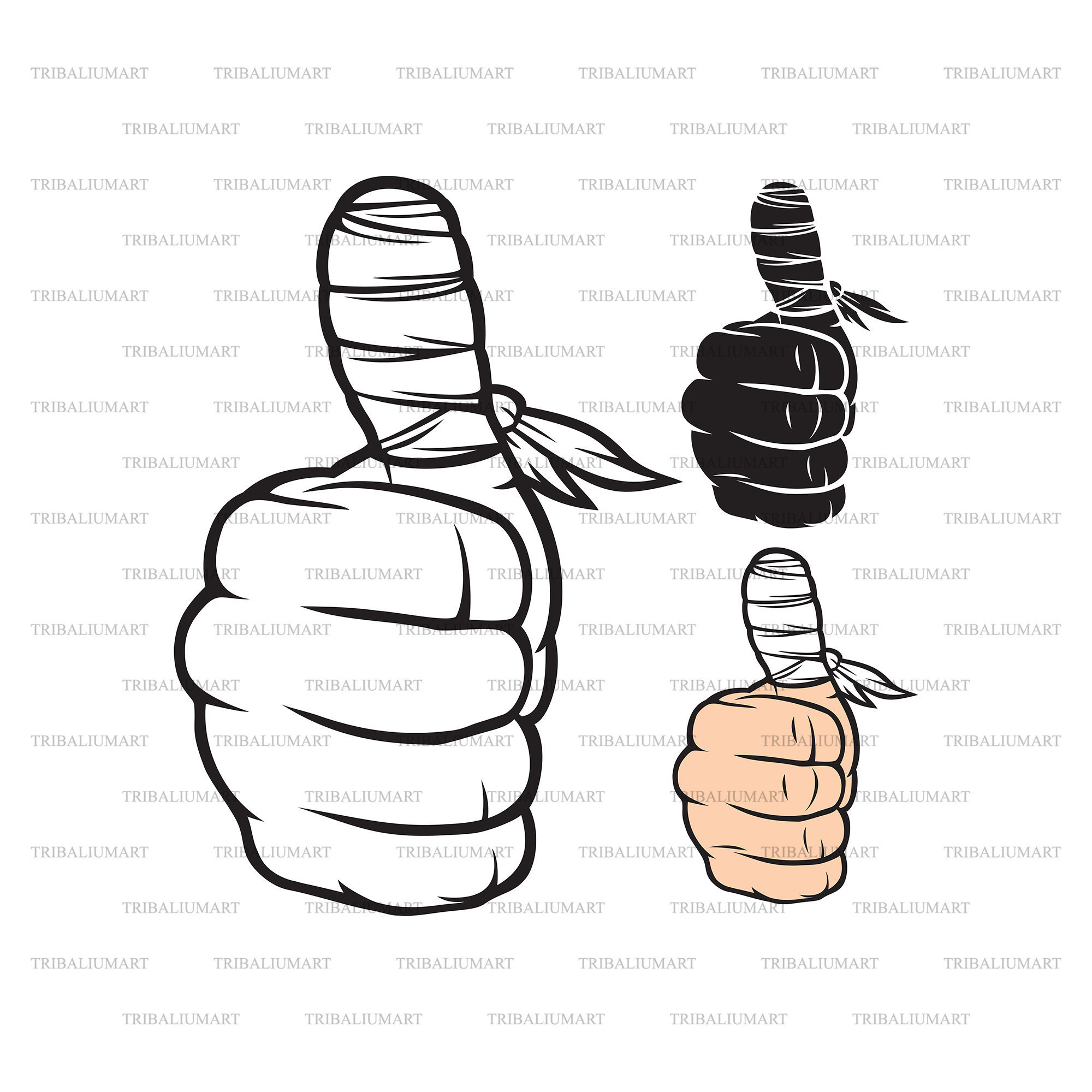 Thumb With White Bandage. Cut Files for Cricut. Clip Art Silhouette ...
