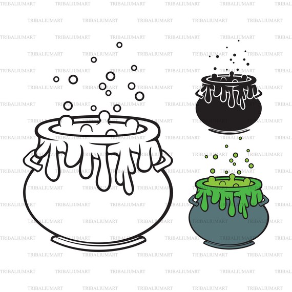 Witch Cauldron hocus Pocus Design Halloween Icon. Cut Files | Etsy