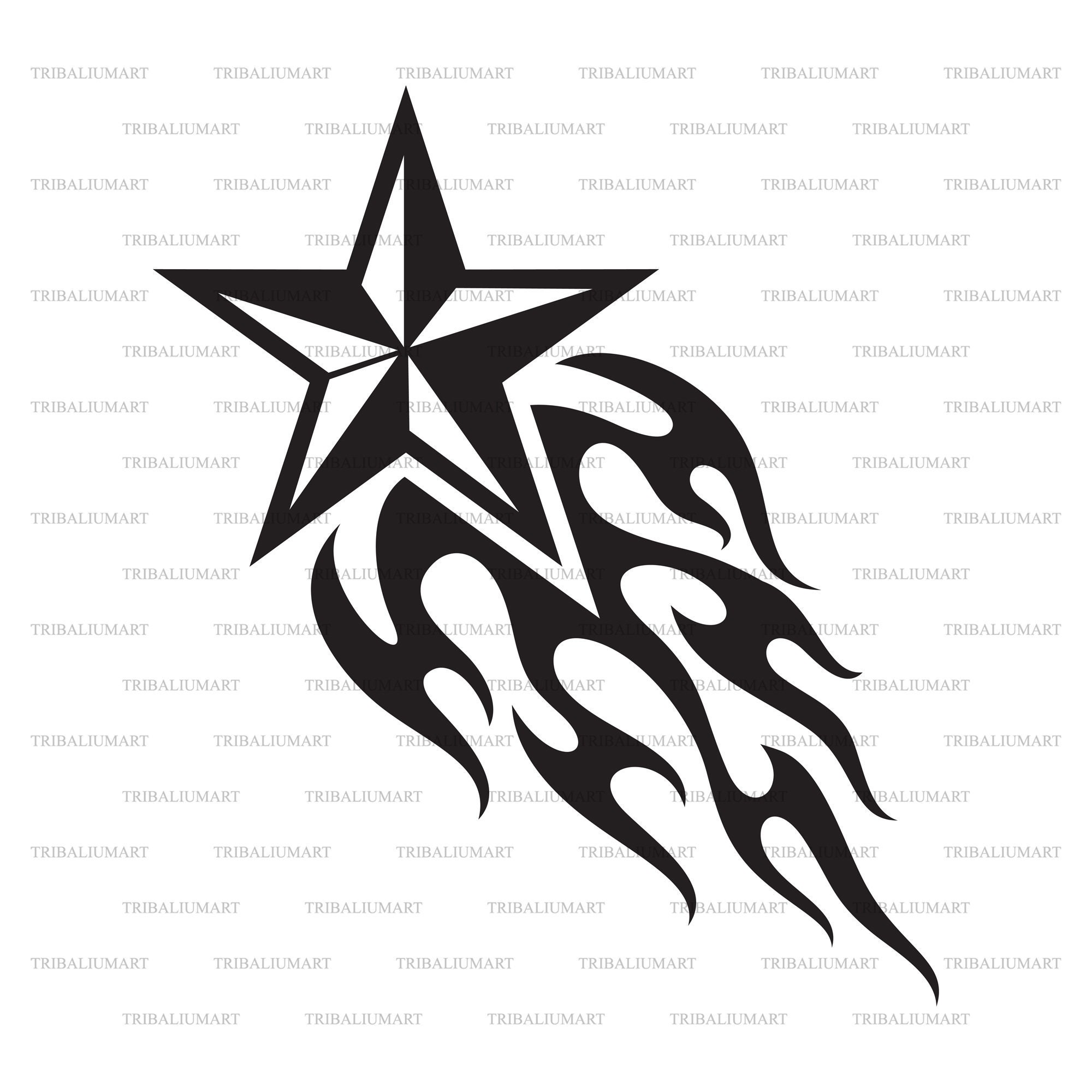 Flaming Star flame Fire. Cut Files for Cricut. Clip Art | Etsy