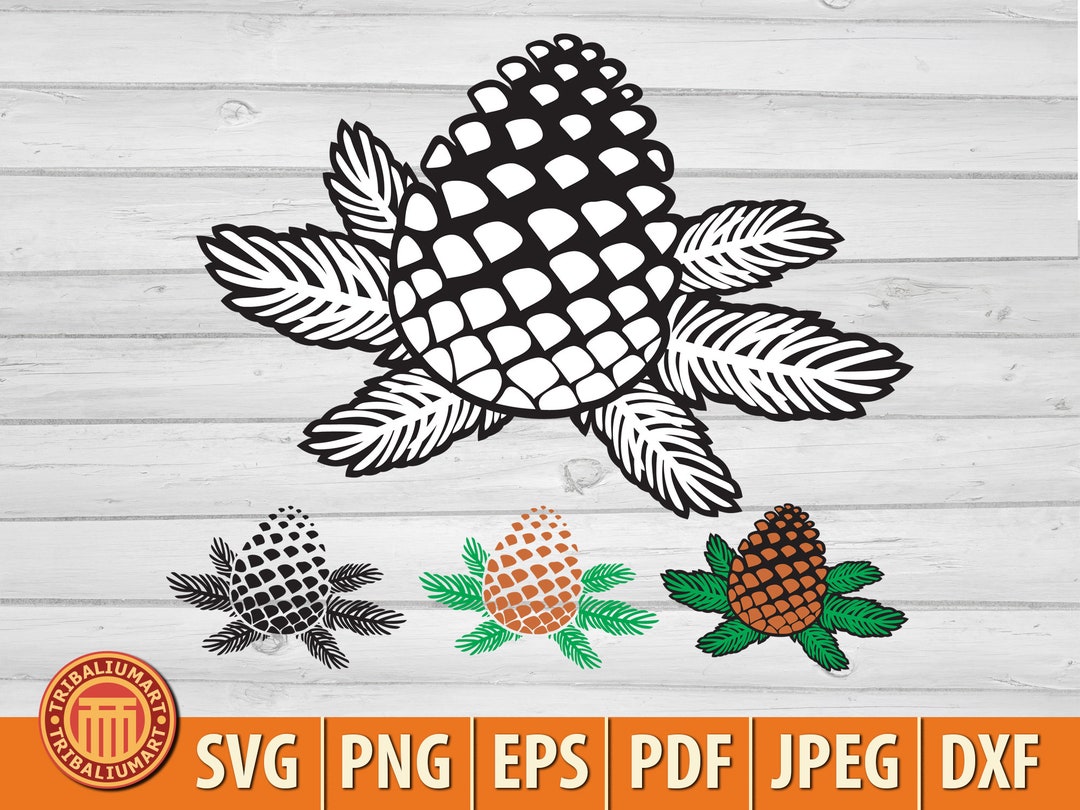 Pine Cone and Branch. Cut Files for Cricut. Clip Art Silhouettes (eps ...