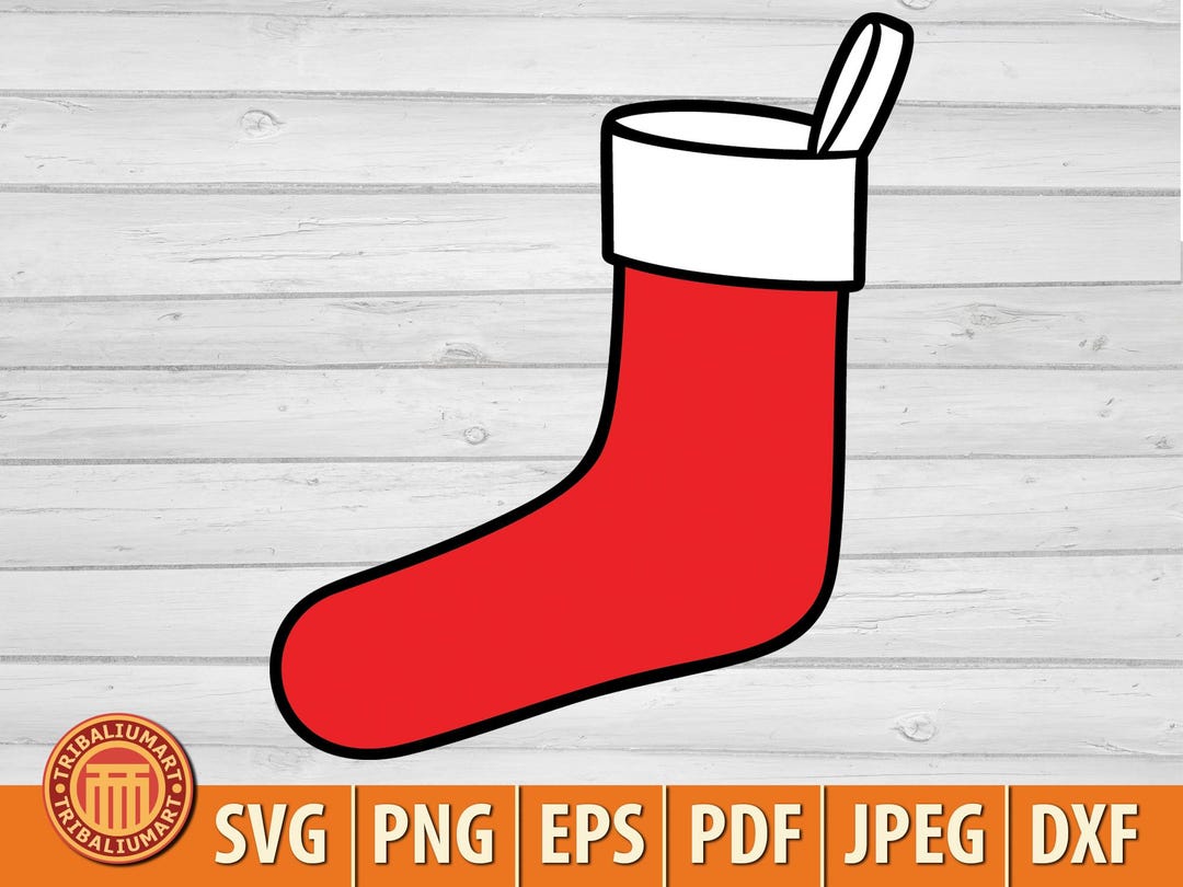 Christmas Sock. Cut Files for Cricut. Clip Art Silhouettes (eps, Svg ...
