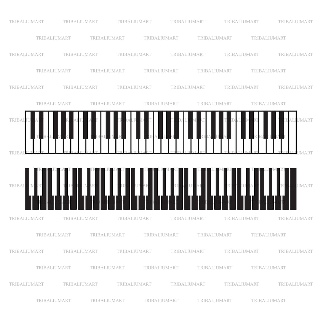 Piano Keys. Cut Files for Cricut. Clip Art (eps, Svg, Pdf, Png, Dxf ...