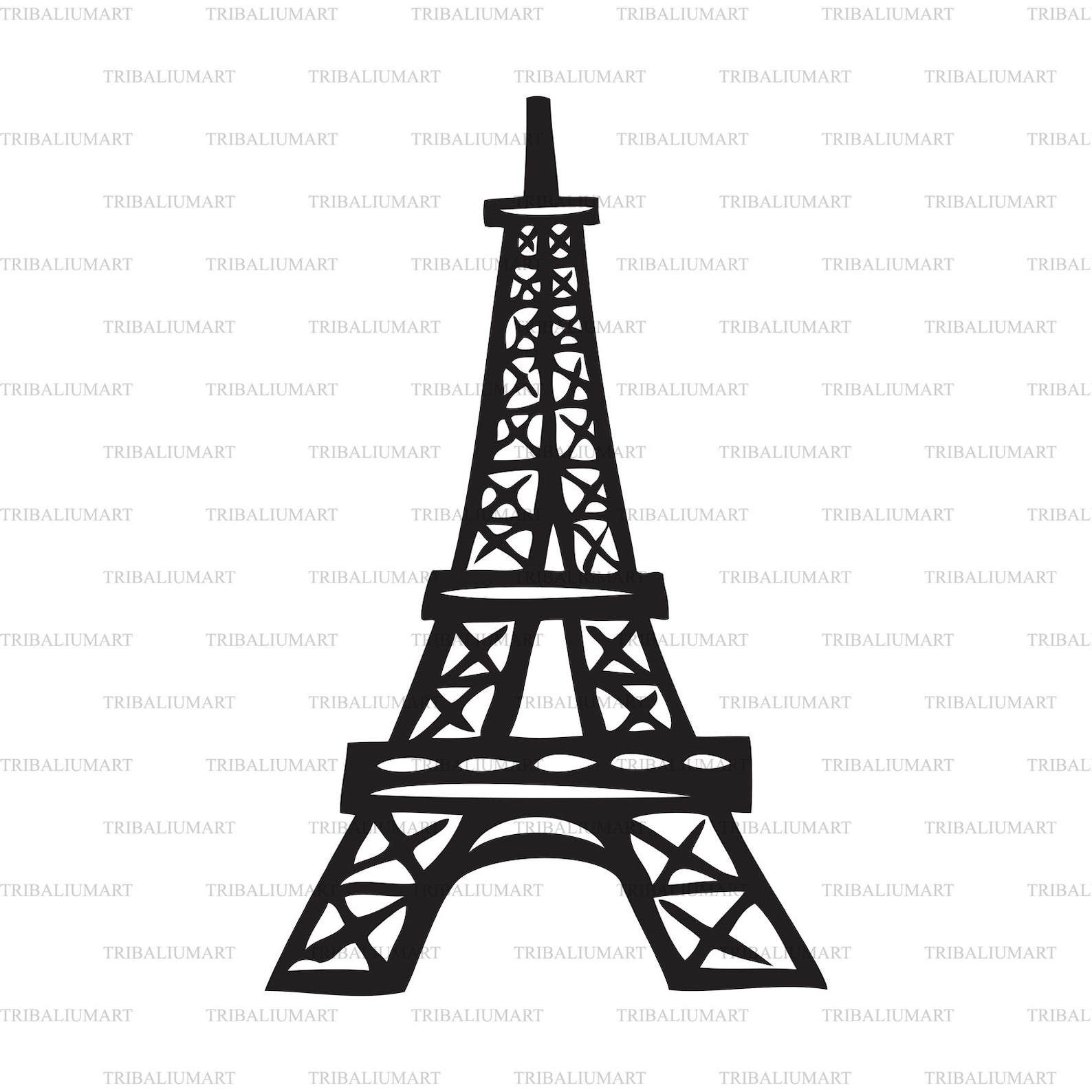 Eiffel Tower. Cut Files for Cricut, Clip Art Silhouettes eps, Svg, Pdf ...