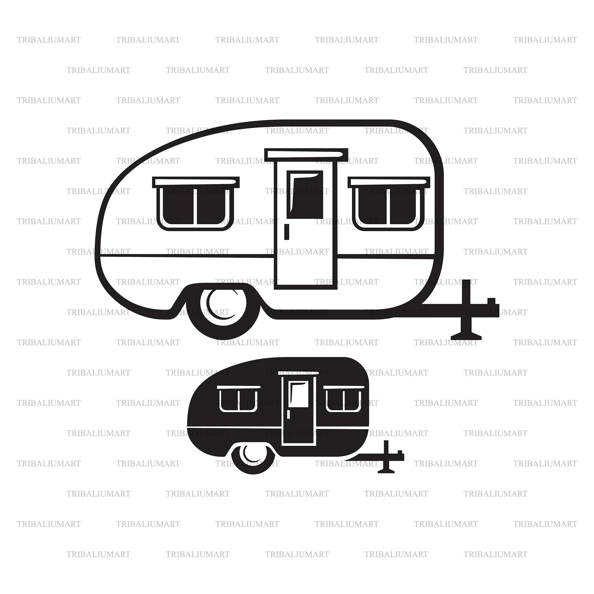 Camper Trailer. Cut Files for Cricut. Clip Art Silhouette - Etsy