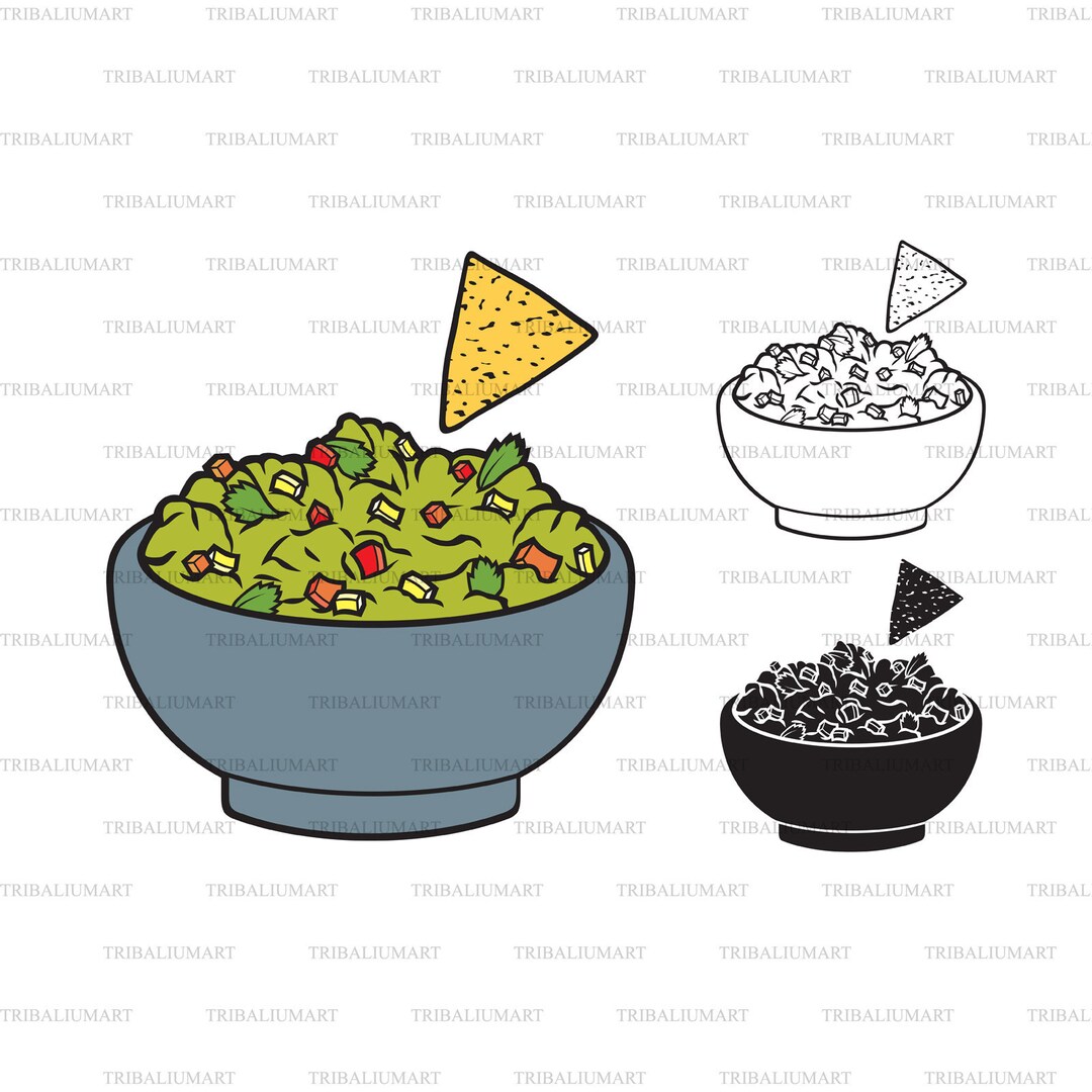 Guacamole. Cut Files for Cricut. Clip Art Silhouettes (eps, Svg, Pdf ...