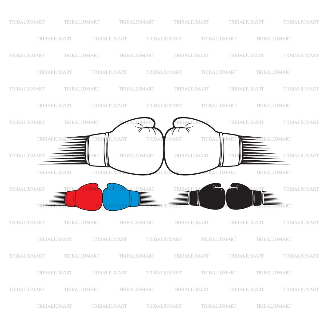 Clashing Boxing Gloves. Cut Files for Cricut. Clip Art Silhouettes (eps ...