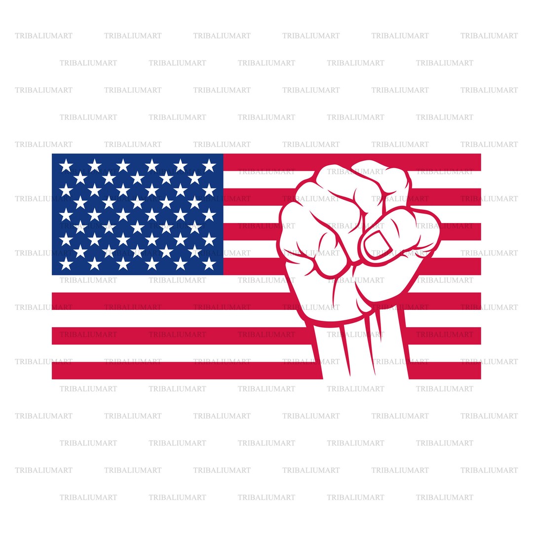 Flag of United States of America With Fist (USA Design). Cut Files for ...
