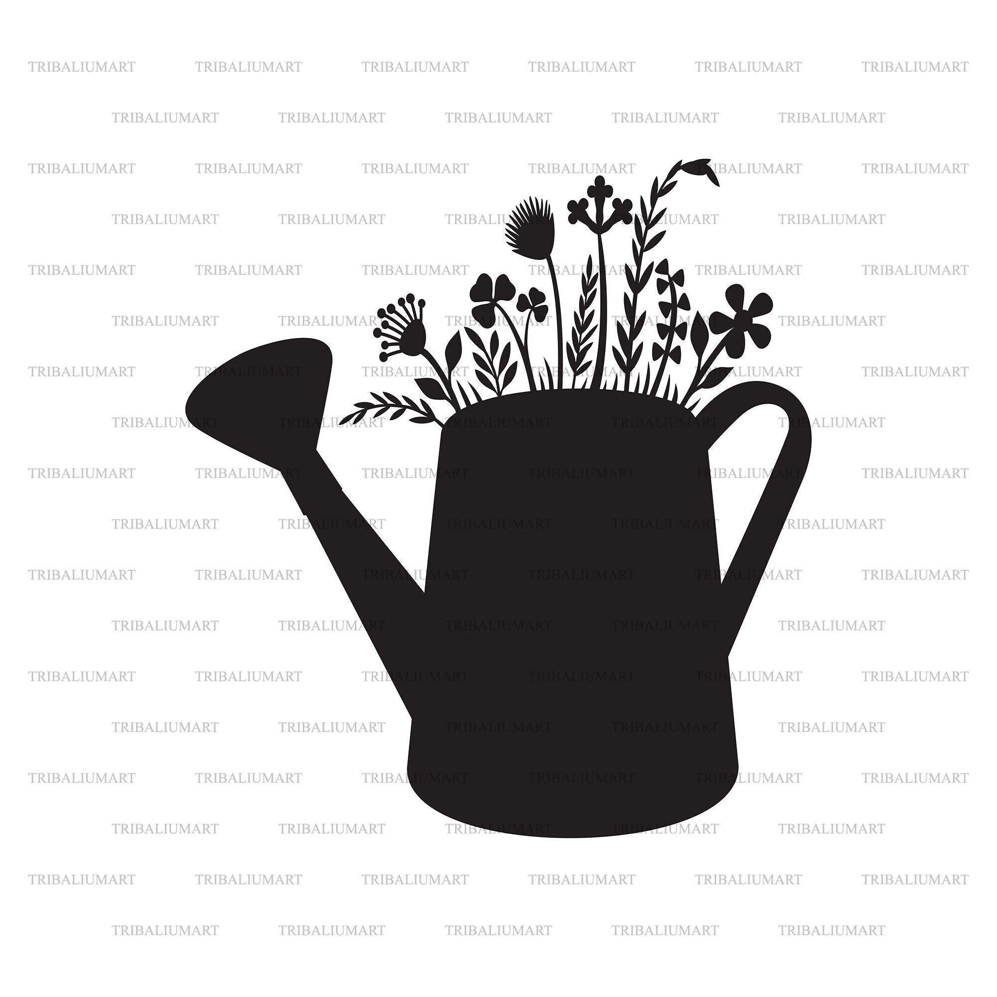 Watering Can With Flowers. Cut Files for Cricut. Clip Art | Etsy
