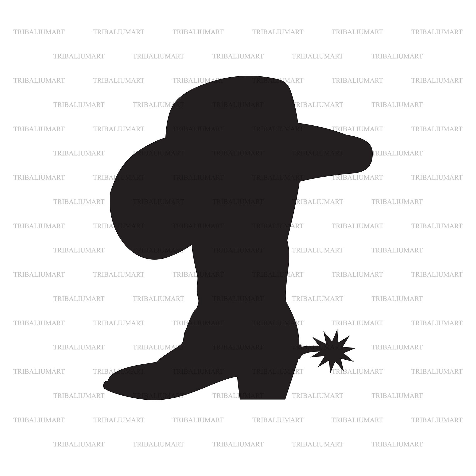 Cowboy Boot and Hat. Cut Files for Cricut. Clip Art | Etsy