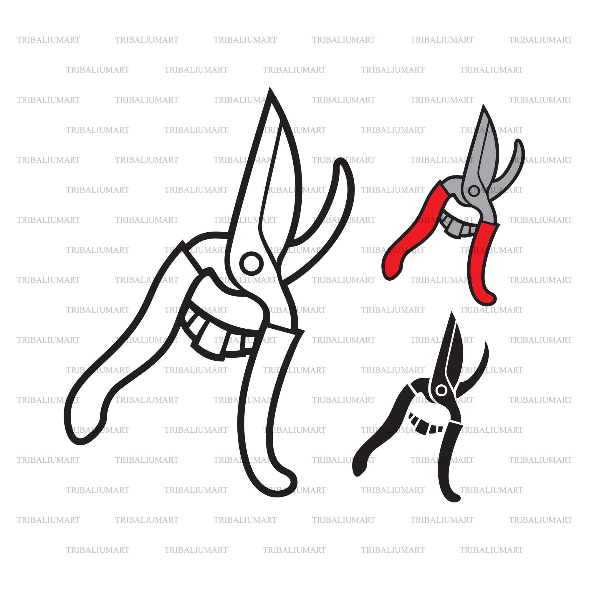 Garden Shears (pruner). Cut Files for Cricut (eps, Svg, Pdf, Png, Dxf ...