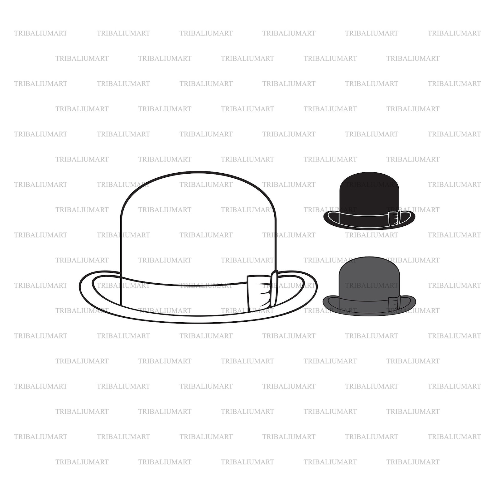 Bowler Hat. Cut Files for Cricut. Clip Art Silhouette eps - Etsy