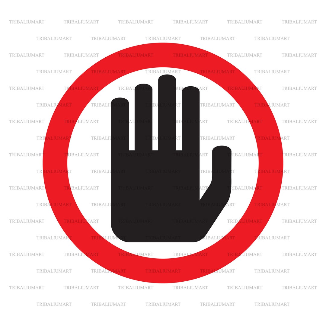 Stop Hand Sign (hand Blocking Symbol). Cut Files for Cricut, Clip Art ...