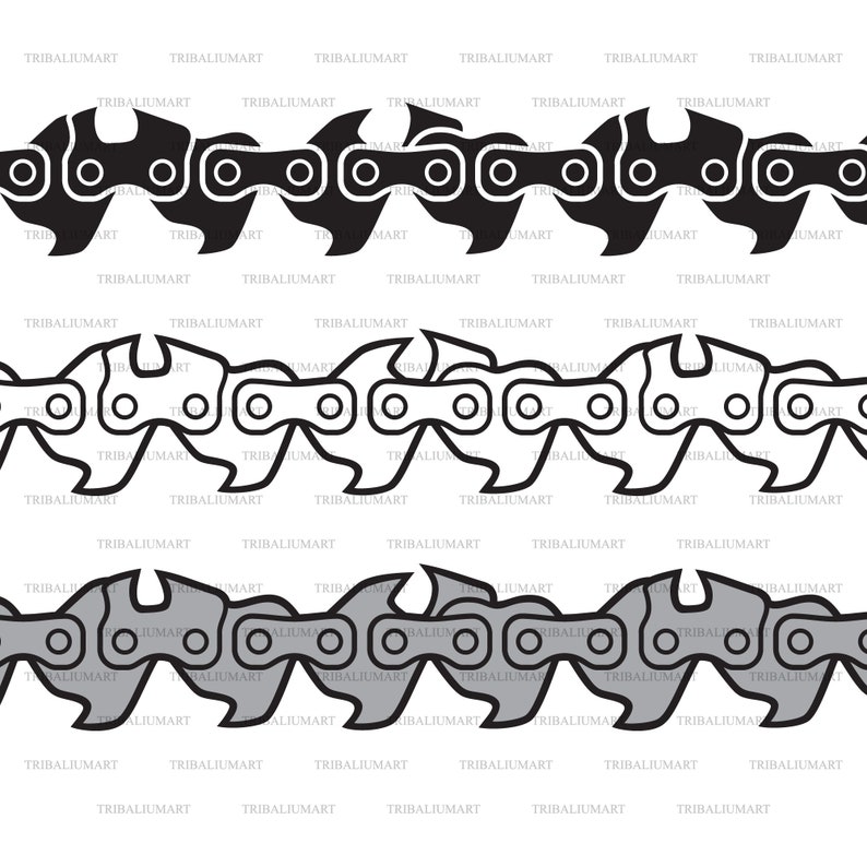 Chainsaw Chain. Cut Files for Cricut. Clip Art Silhouettes - Etsy