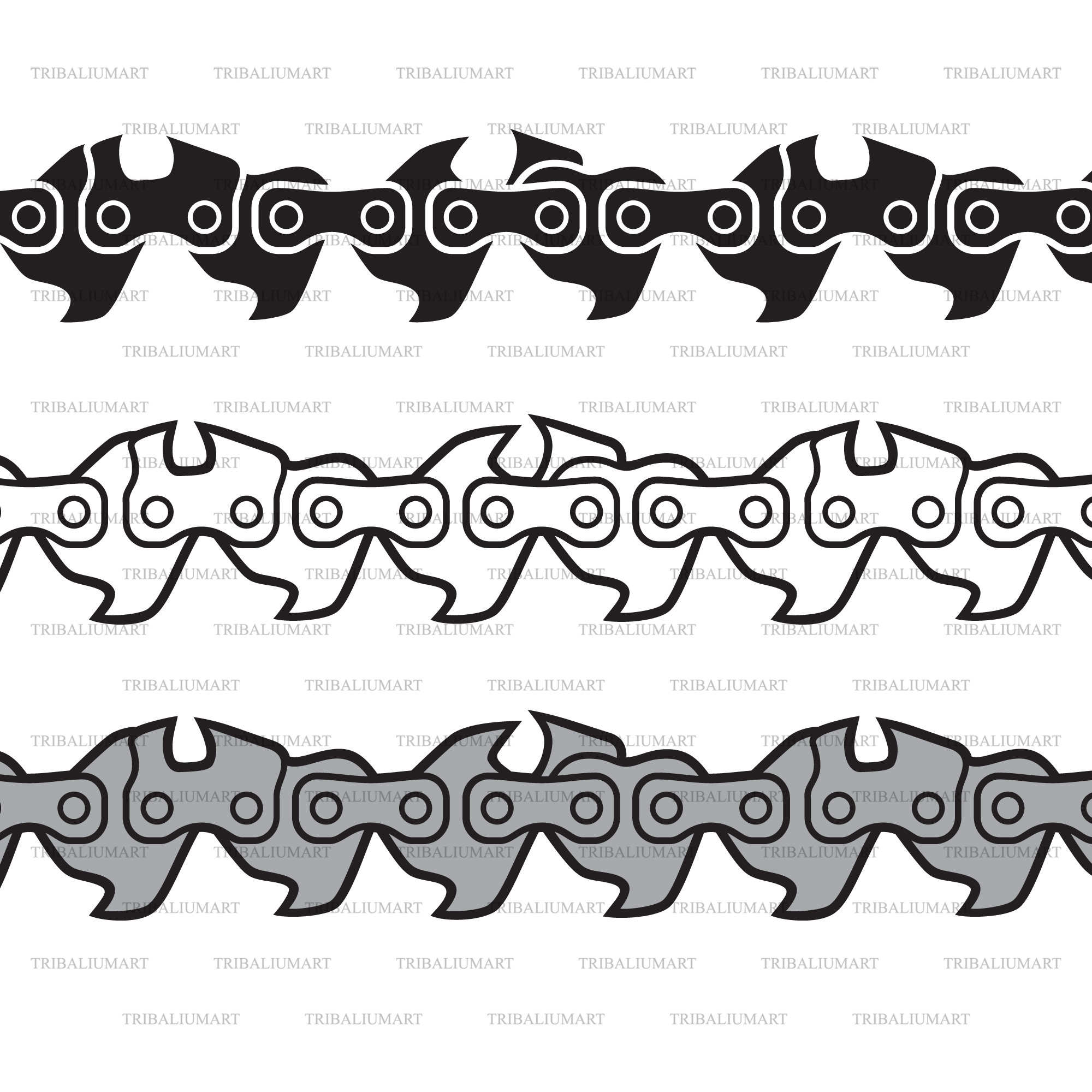 Chainsaw Chain. Cut Files for Cricut. Clip Art Silhouettes - Etsy