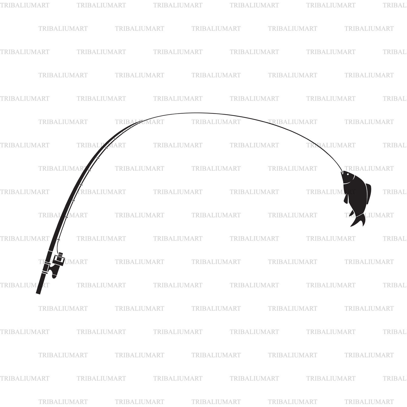 Bent Fishing Rod Clipart