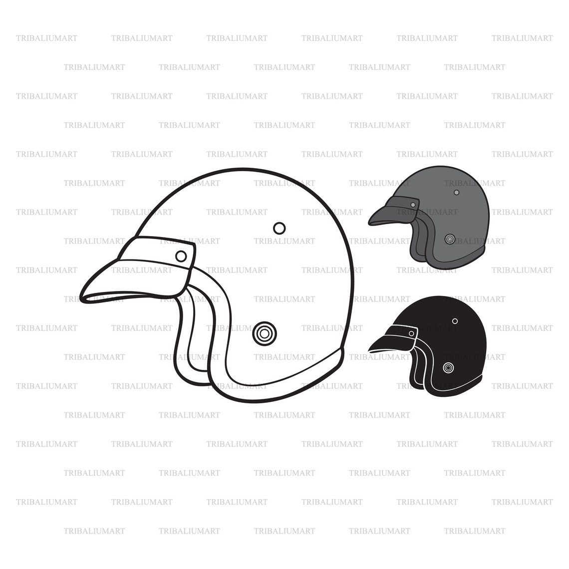Retro Motorcycle Helmet. Cut Files for Cricut. Clip Art - Etsy