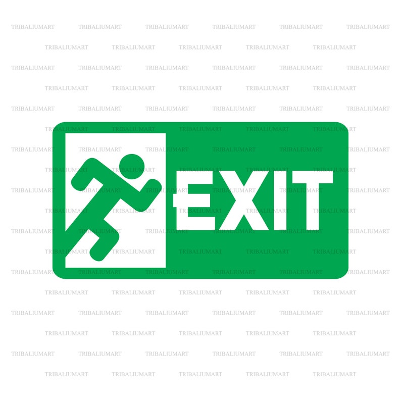 Exit Emergency Sign. Cut Files for Cricut. Clip Art | Etsy