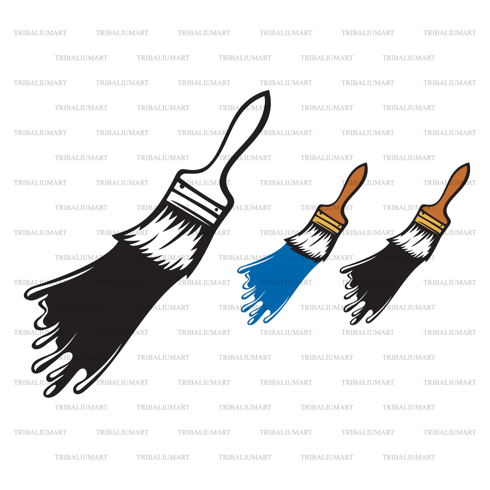 Paint Brush. Cut Files for Cricut. Clip Art Silhouette (eps, Svg, Pdf ...