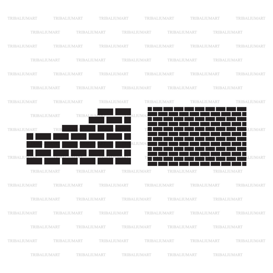 Brick Wall. Cut Files for Cricut. Clip Art (eps, Svg, Pdf, Png, Dxf ...